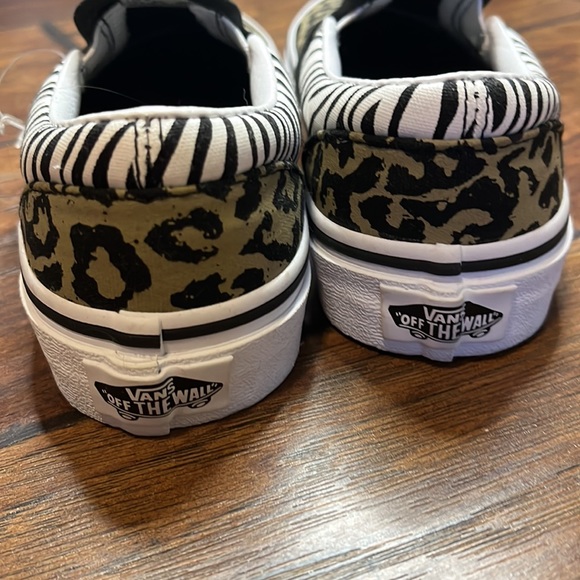 Vans | Shoes | Vans Girls Classic Leopardzebra Mixed Print Slipon ...